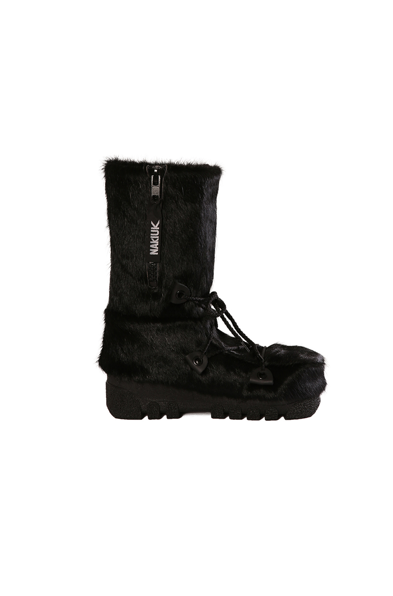 Black Cow Fur Boots Short Hair - Side Zipper - Standard Nakiuk ...